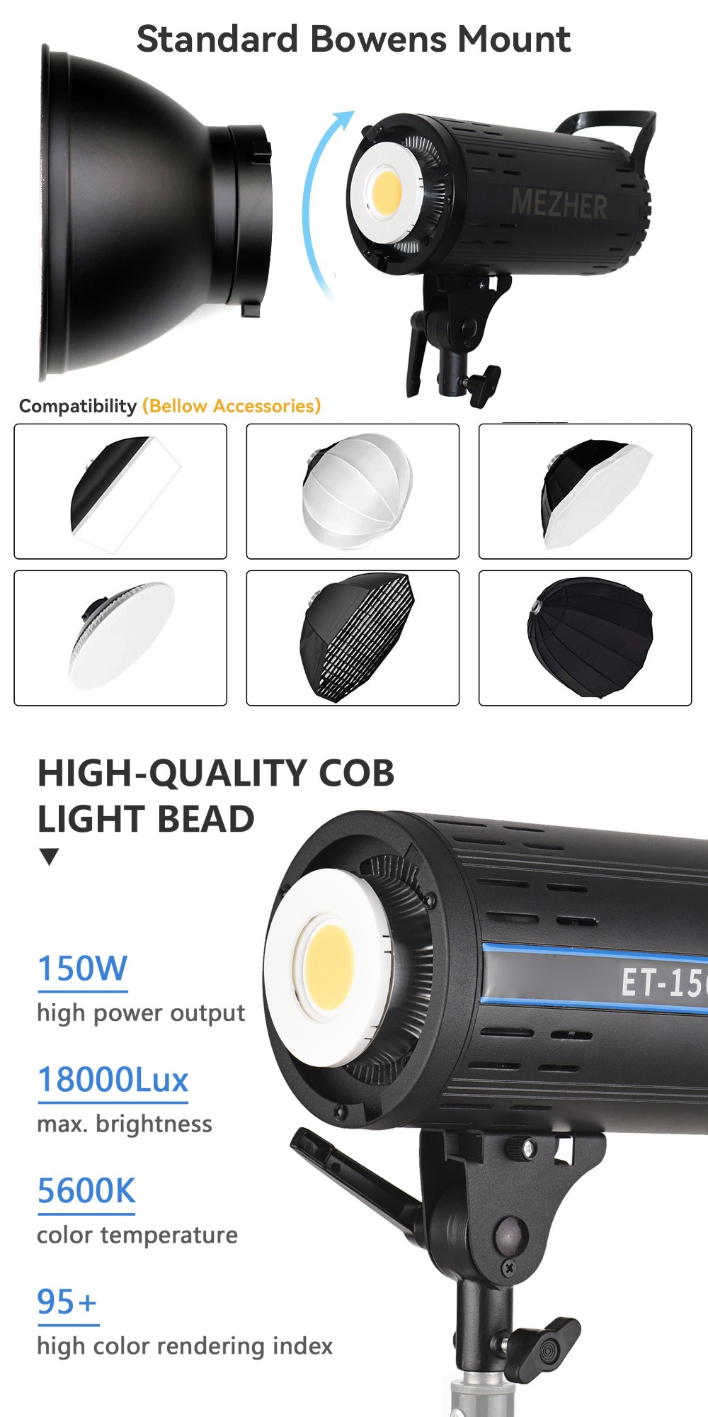 150W Fill Light LED Photography Light with 60X90 Big Softbox With 2.8M ...