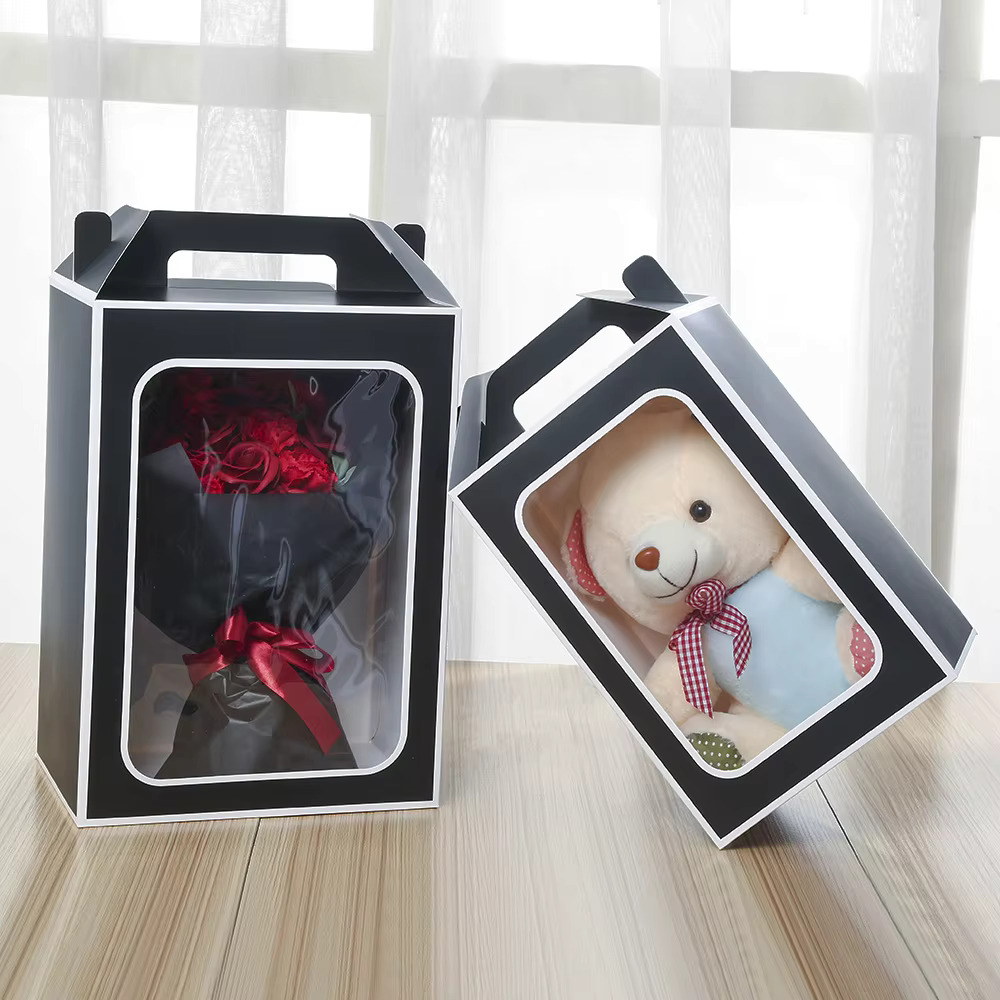 BABA 2026 Year of the Horse Bouquet Packaging Box with Handle Clear ...