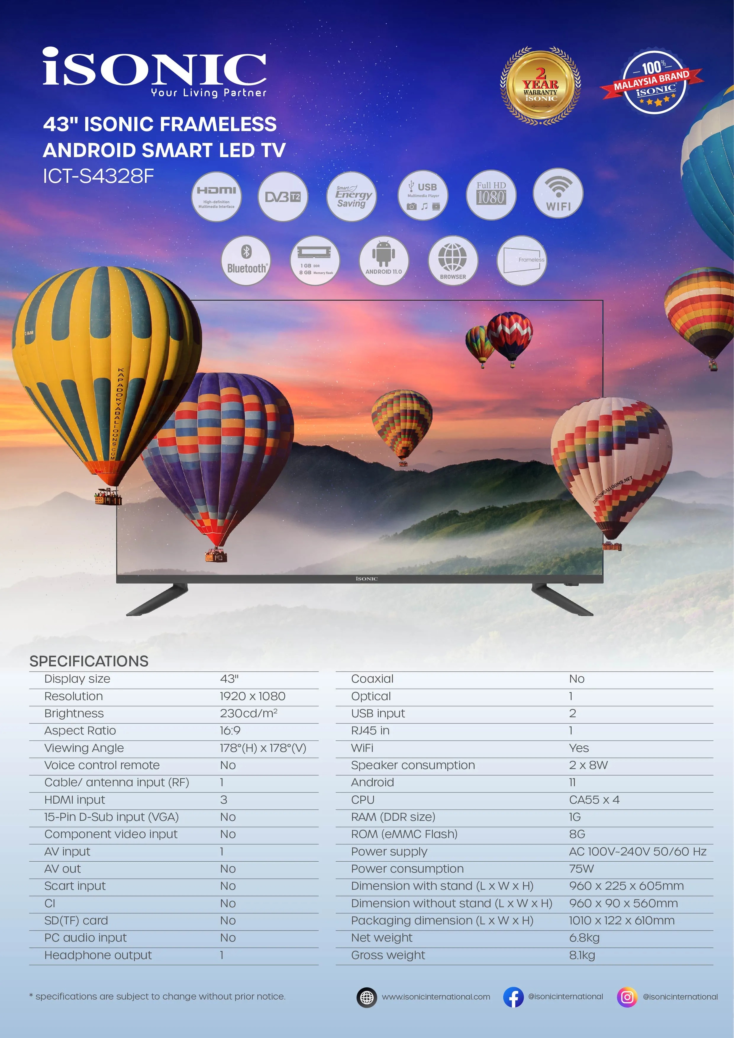 Isonic (43/55") LED Full HD Android TV / QLED UHD Google TV | ICT ...