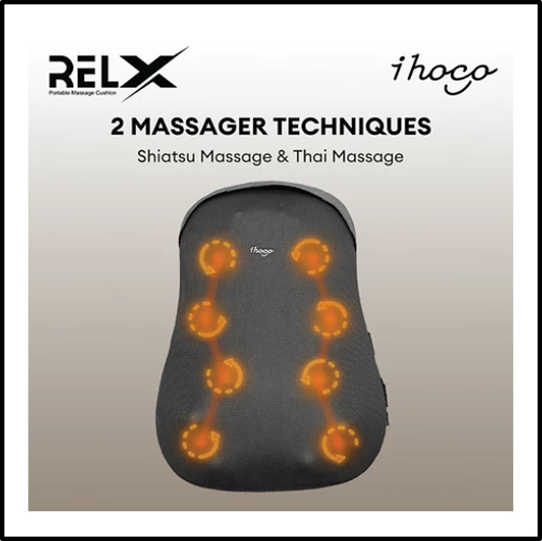 Ihoco RelX Portable Massage Cushion / Back Massager(Stone Grey ...