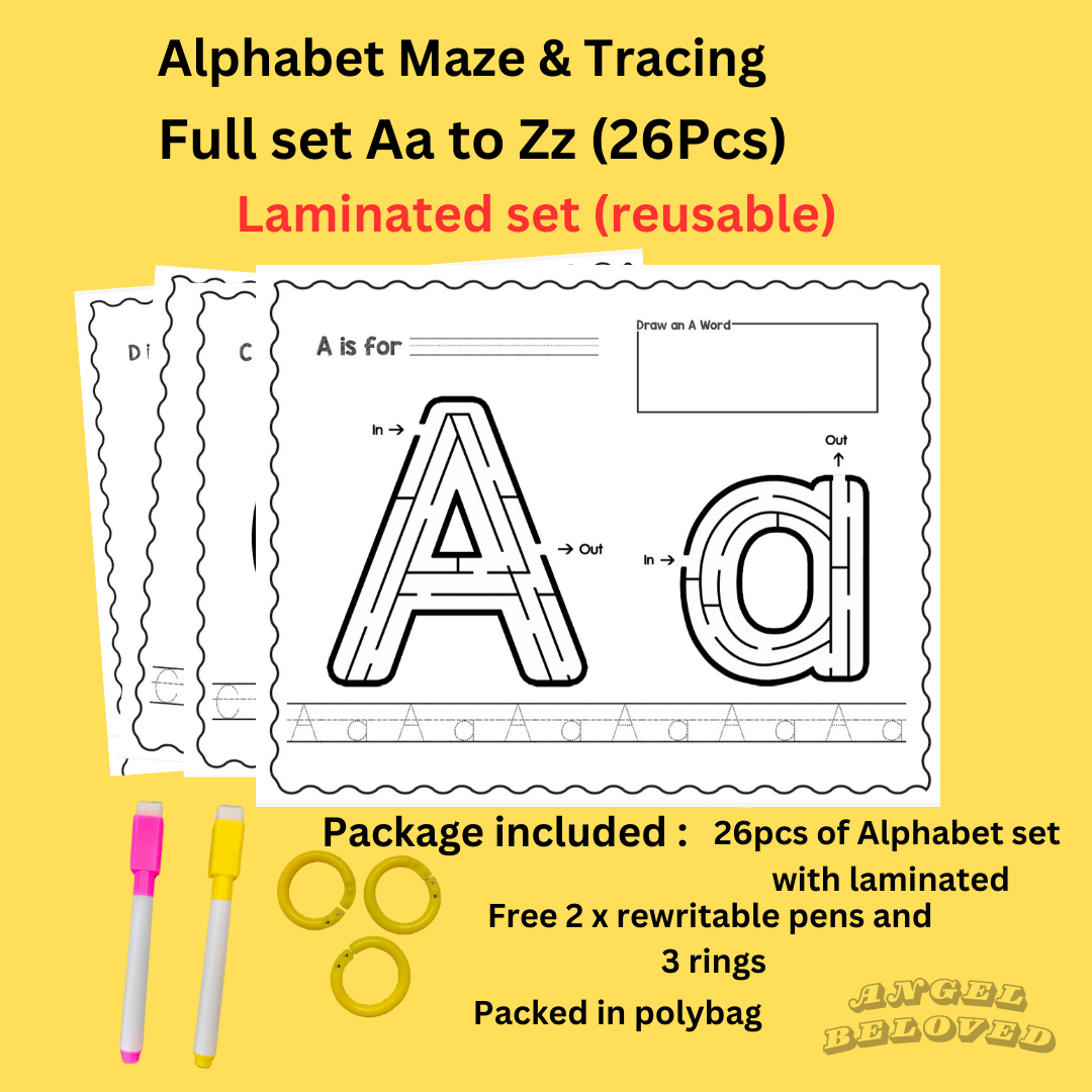 Alphabet & Numbers (0-20) Matching and Tracing Worksheet Montessori ...