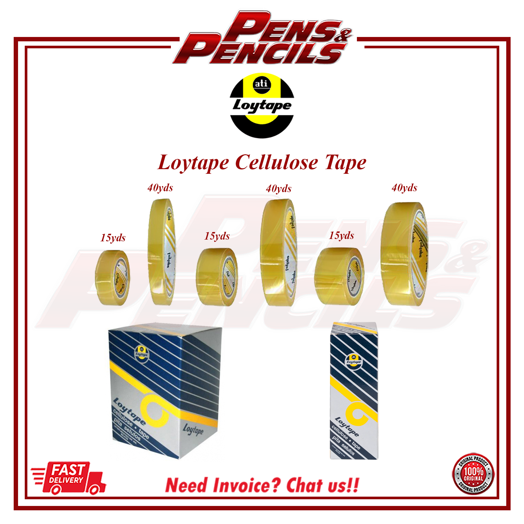Loytape Cellulose Tape / Selotape / Cellophane Tape 12mm/18mm/24mm ...
