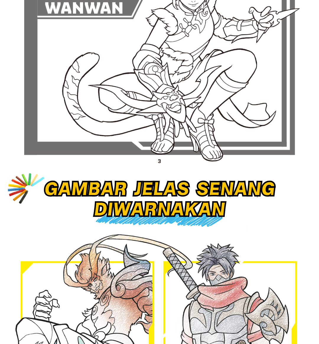 Buku Mewarna MLBB Buku 2 Colouring Book Mobile Legends:Bang Bang Buku ...
