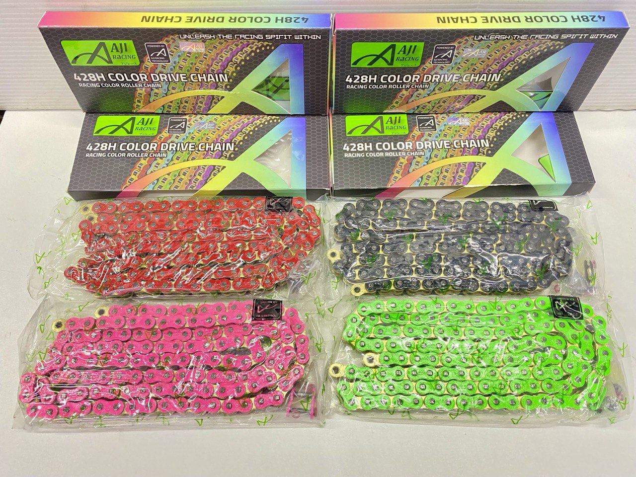 AJI RACING 415H 428H 132L CHAIN ORING COLOR BLACK RED GREEN RED 415 ...