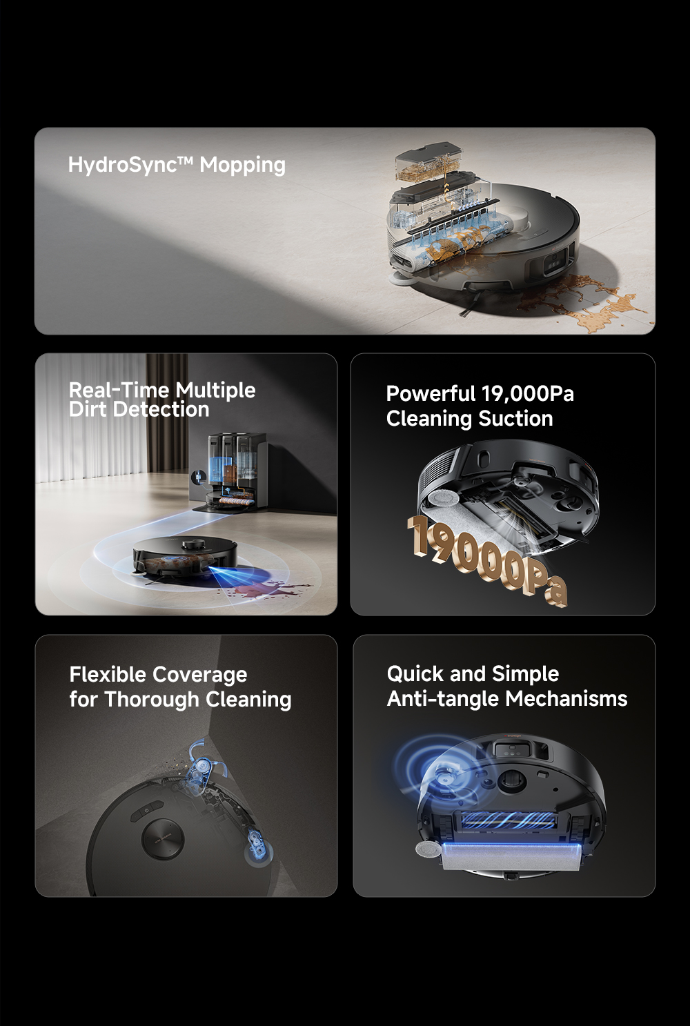 MOVA Z50 Ultra Robot Vacuum | D-Shape Roller Brush | 19,000Pa | Hot ...