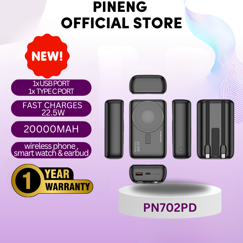 3c(ccc)PINENG PN701 PN702PD WIRELESS MAGNETIC 10000MAH/20000MAH BUILT ...