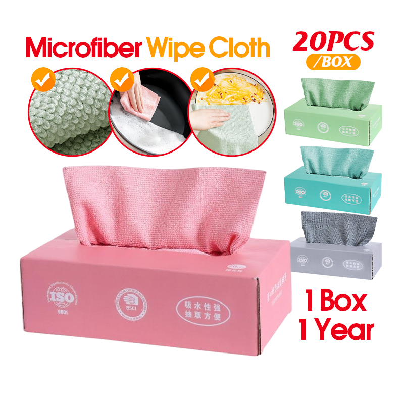 【20pcs/Box】Reusable Kitchen Towel Kitchen Cloth Absorbent tisu dapur ...