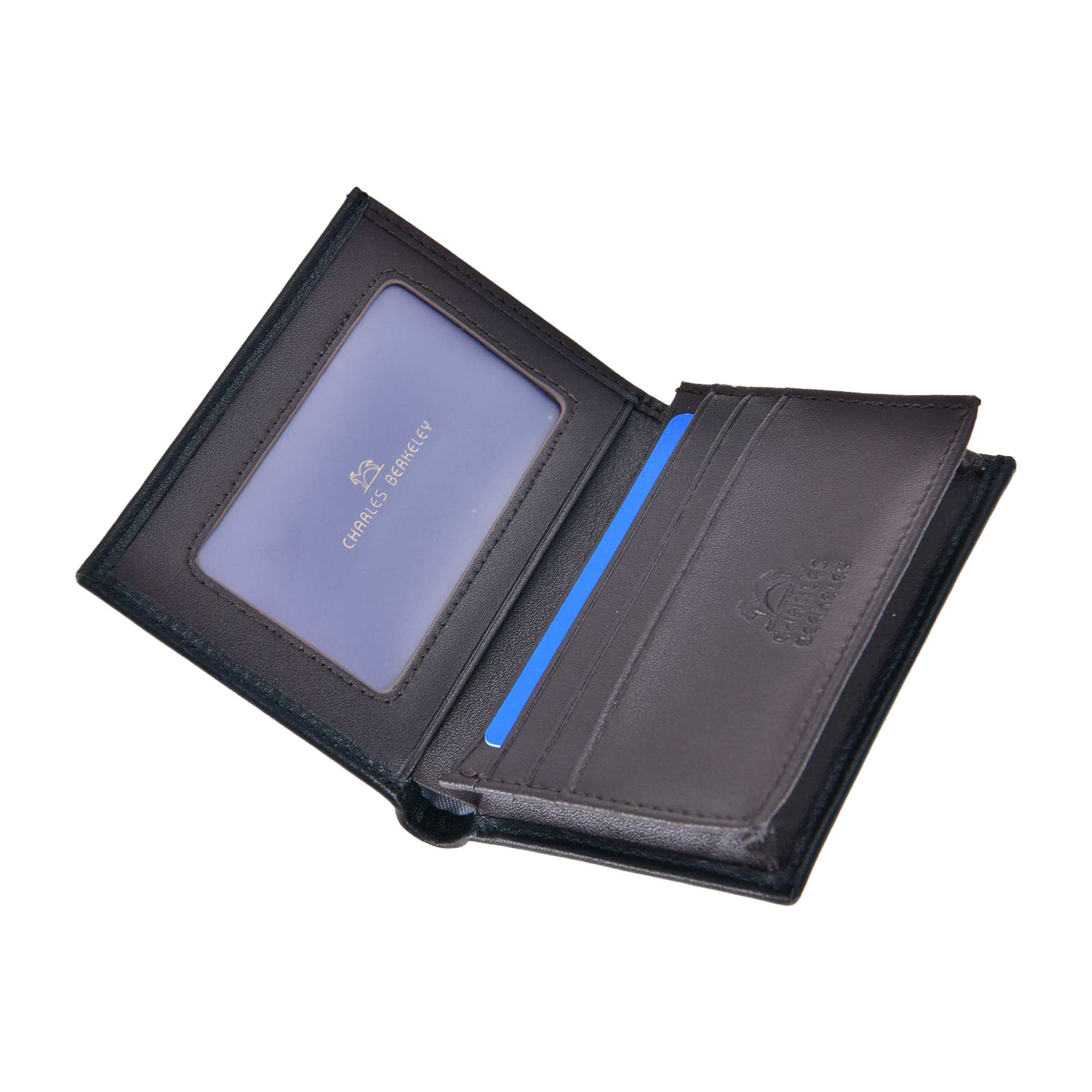 Charles Berkeley MASON-EX Luxury Bifold Leather Wallet 6 Card Slots ...