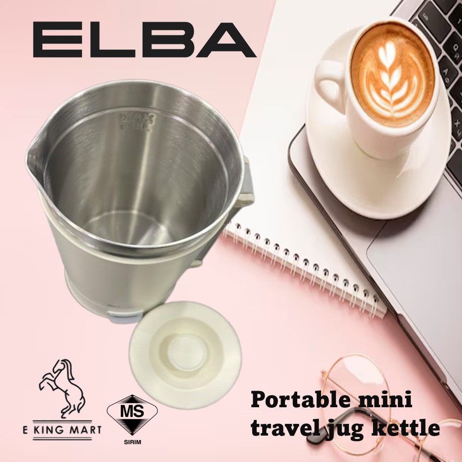 ELBA 0.8Litre Portable Electric Kettle Stainless Steel Water Boiler ...