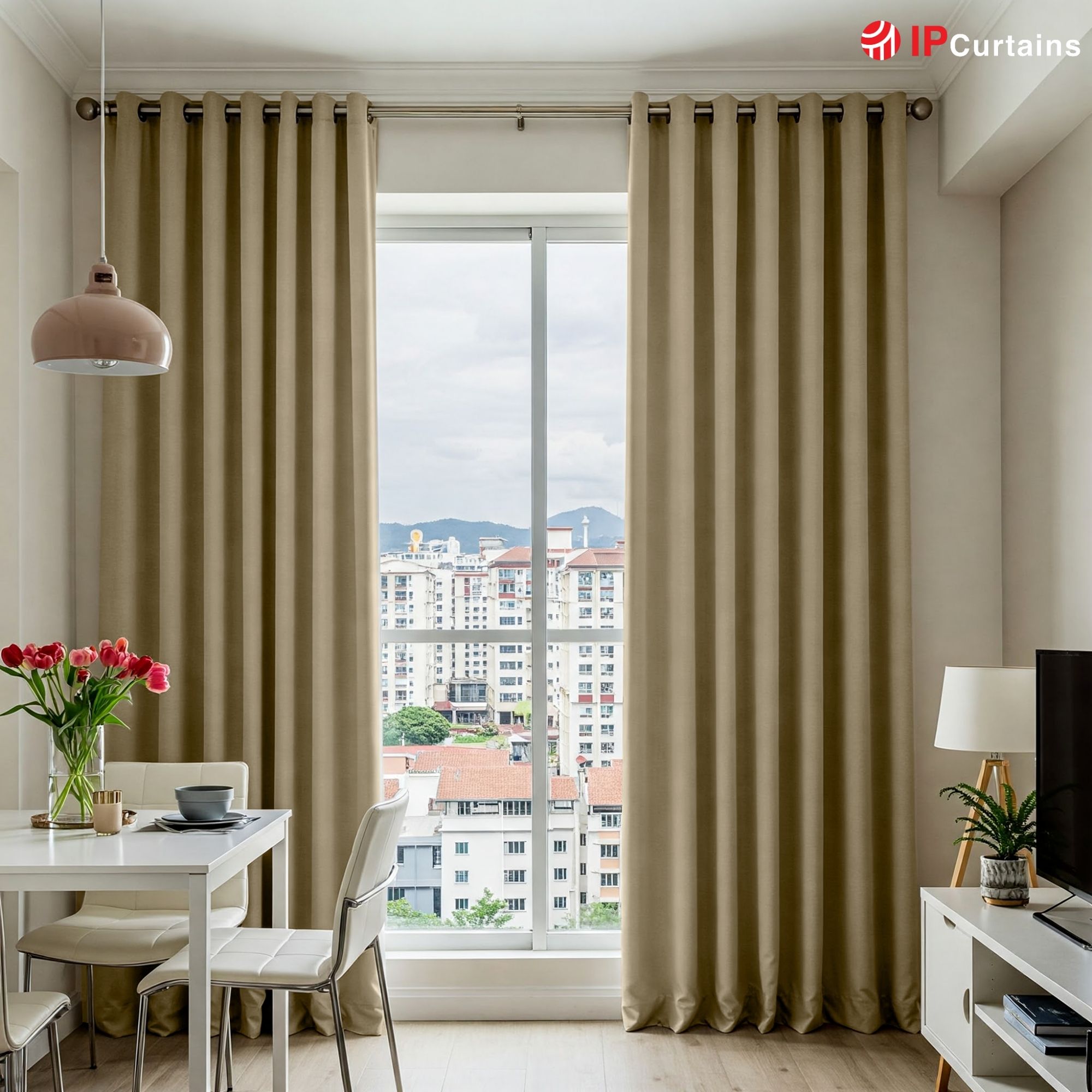 IP CURTAIN BELLA Curtain 95% Blackout Matte Warna Camel UV Protect Langsir Hook/Ring Tingkap ...