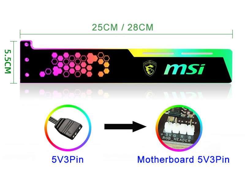 Coolmoon ARGB 5V3Pin Horizontal Graphic Support Colorful GPU Holder ...