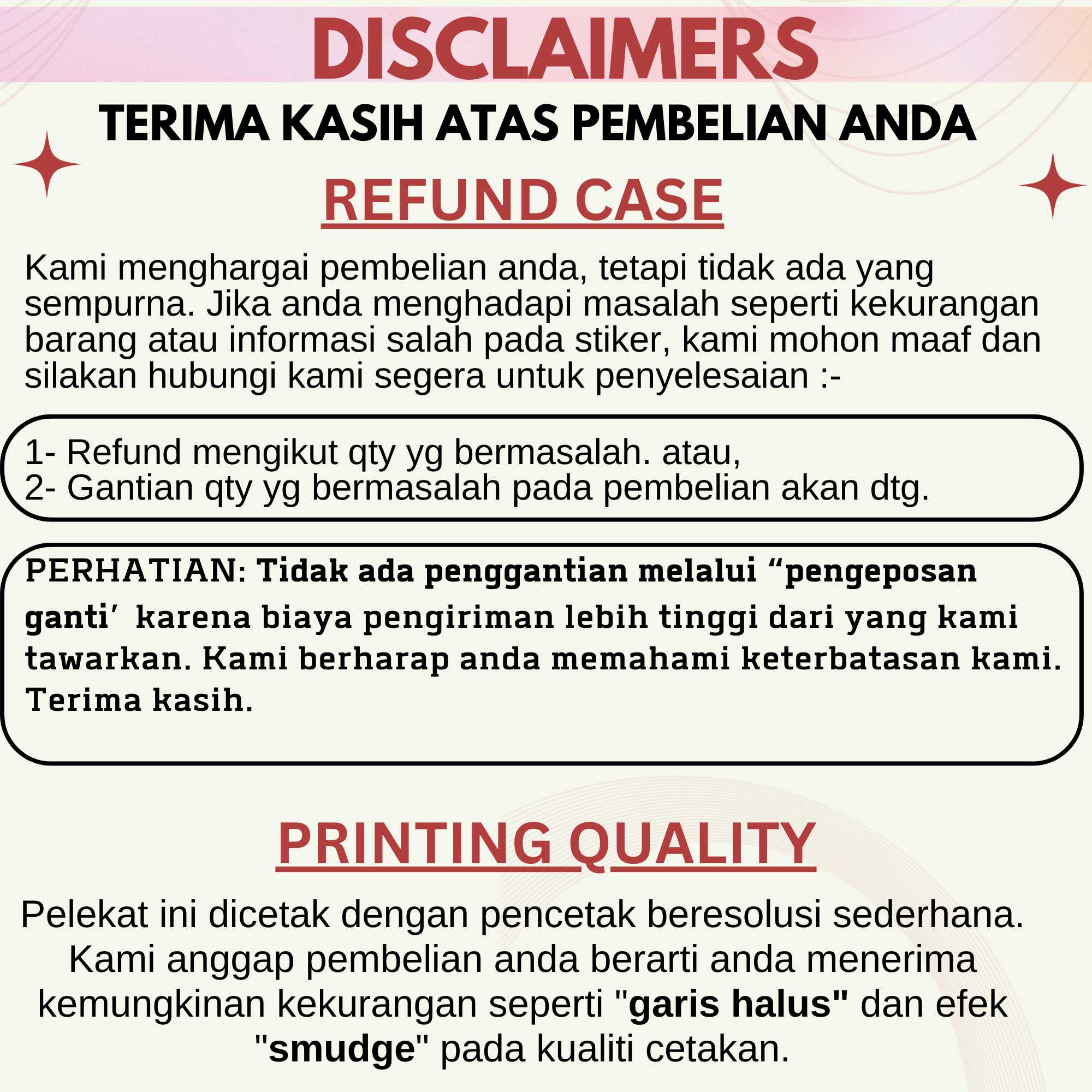 (20x40mm-100 pcs ) Sticker Budget Design Simple label Aiskrim ...