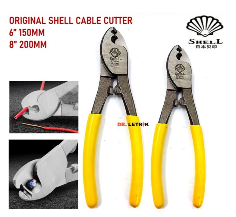 SHELL 150mm 6" / 200mm 8'' inch Cable Cutter/ Wire Cutter Kable ST-606 ...