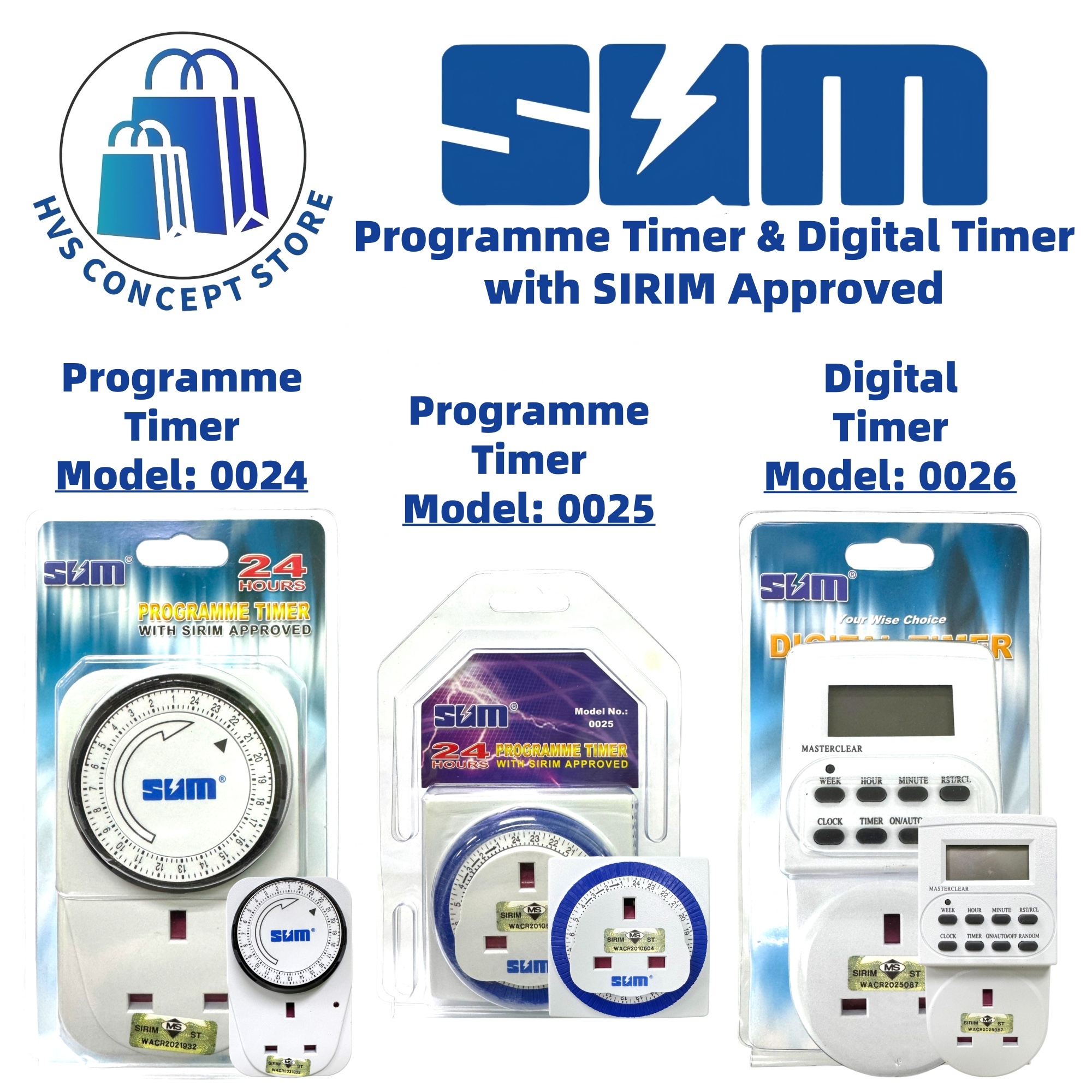 SUM PROGRAMME TIMER & DIGITAL TIMER WITH SIRIM APPROVED (MODEL NO: 0024 ...