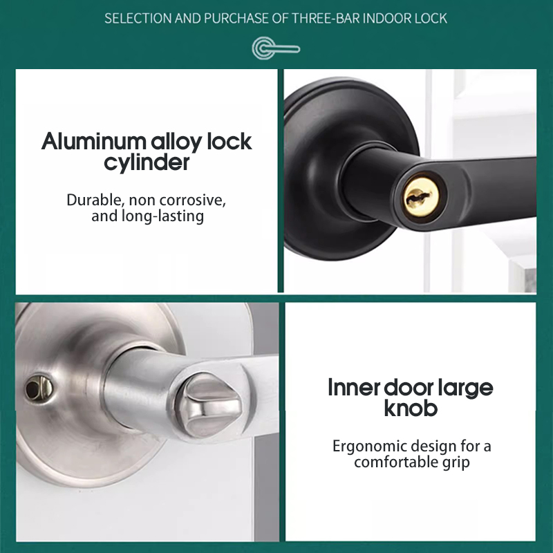 Door Lock L Type Handle Tubular Rod Cylindrical Door Lock Tombol Pintu ...