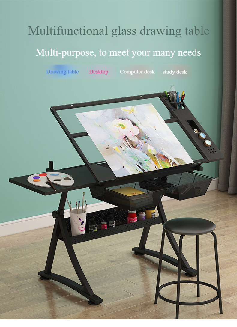 Drawing table, painting adjustable table, art glass drawing drawing ...