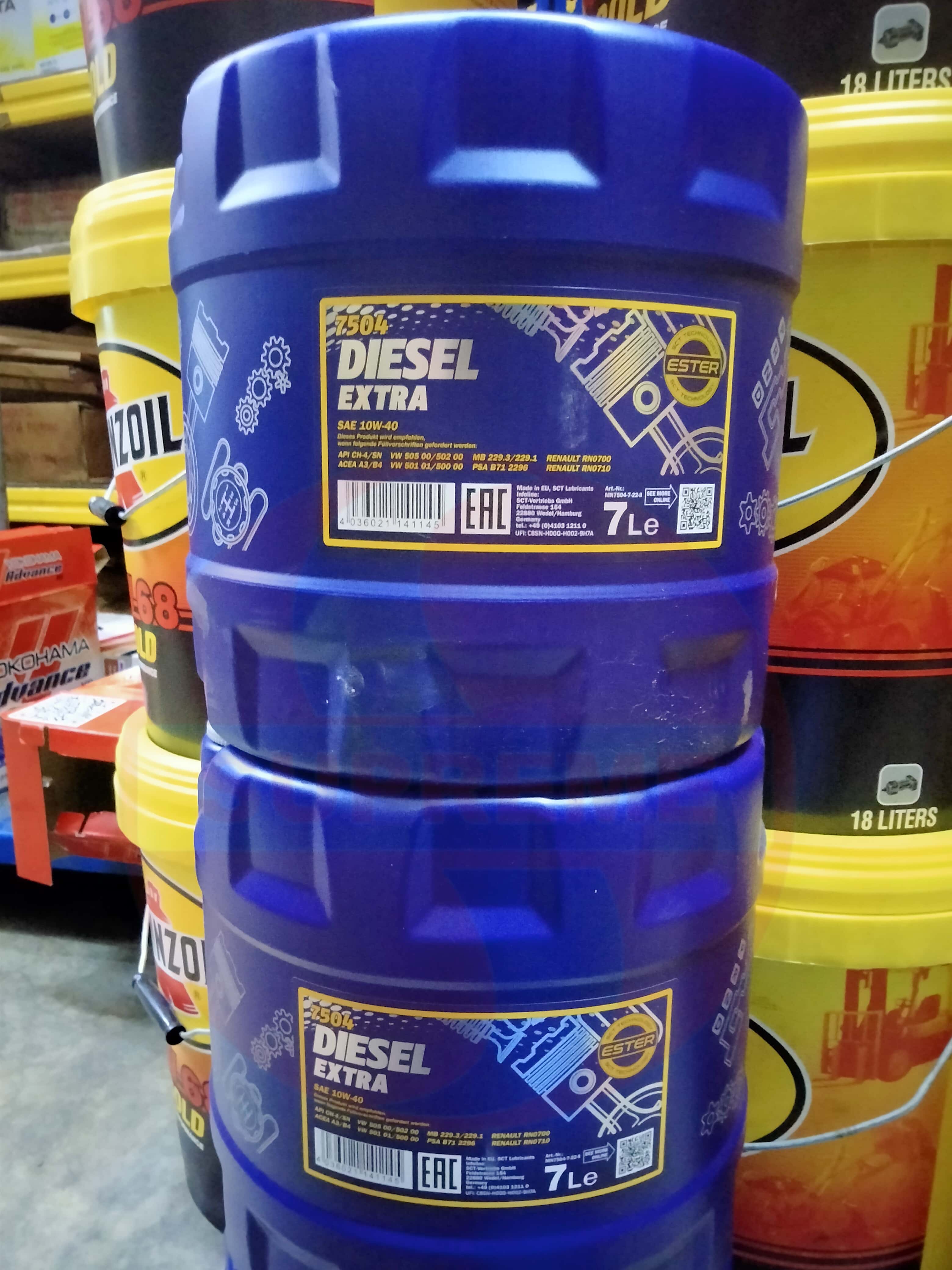 S2U Mannol Diesel Extra 10W40 CH4 7L Diesel Engine oil Light Truck ...