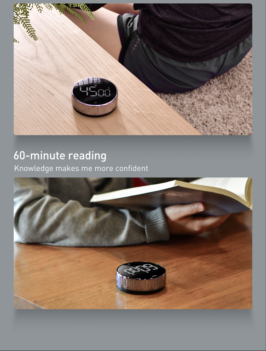 Baseus LED Digital Magnetic Kitchen Rotation Countdown Timer Countdown ...