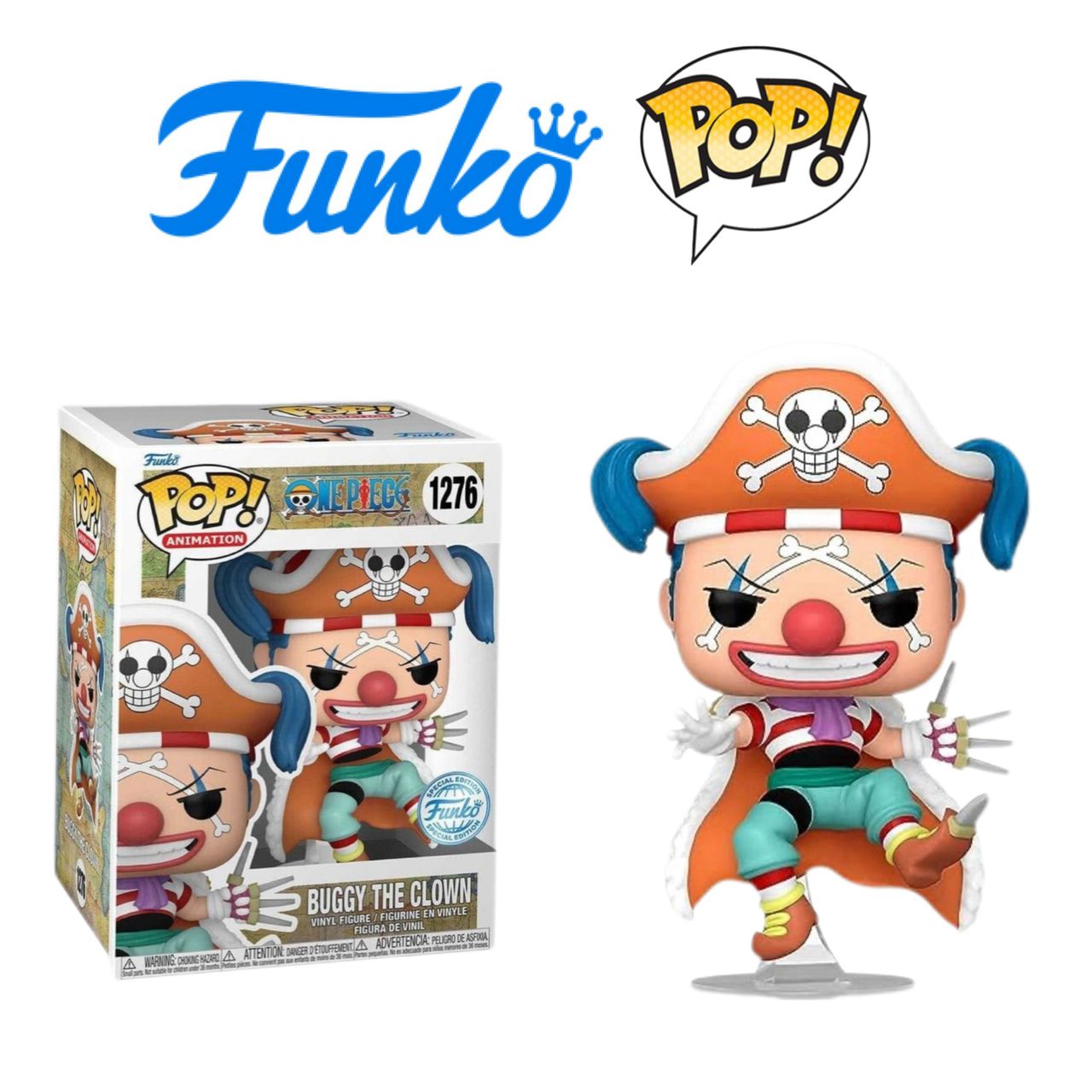Original Funko Pop Vinyl Animation One Piece 1276 Buggy The Clown ...