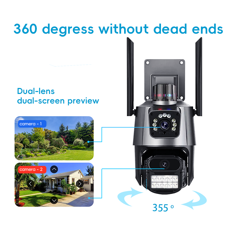 V380 Pro CCTV Cameras SC08 Dual Lens Outdoor Waterproof Connect WiFi ...