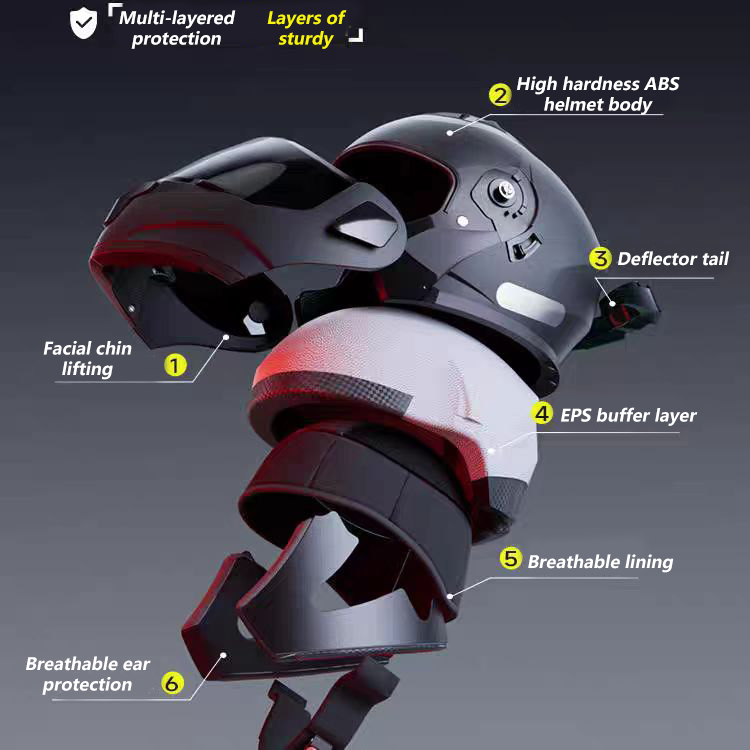 SPORT Full Face Cover Half Helmet Motor Double Lens Topi Keledar Motor ...