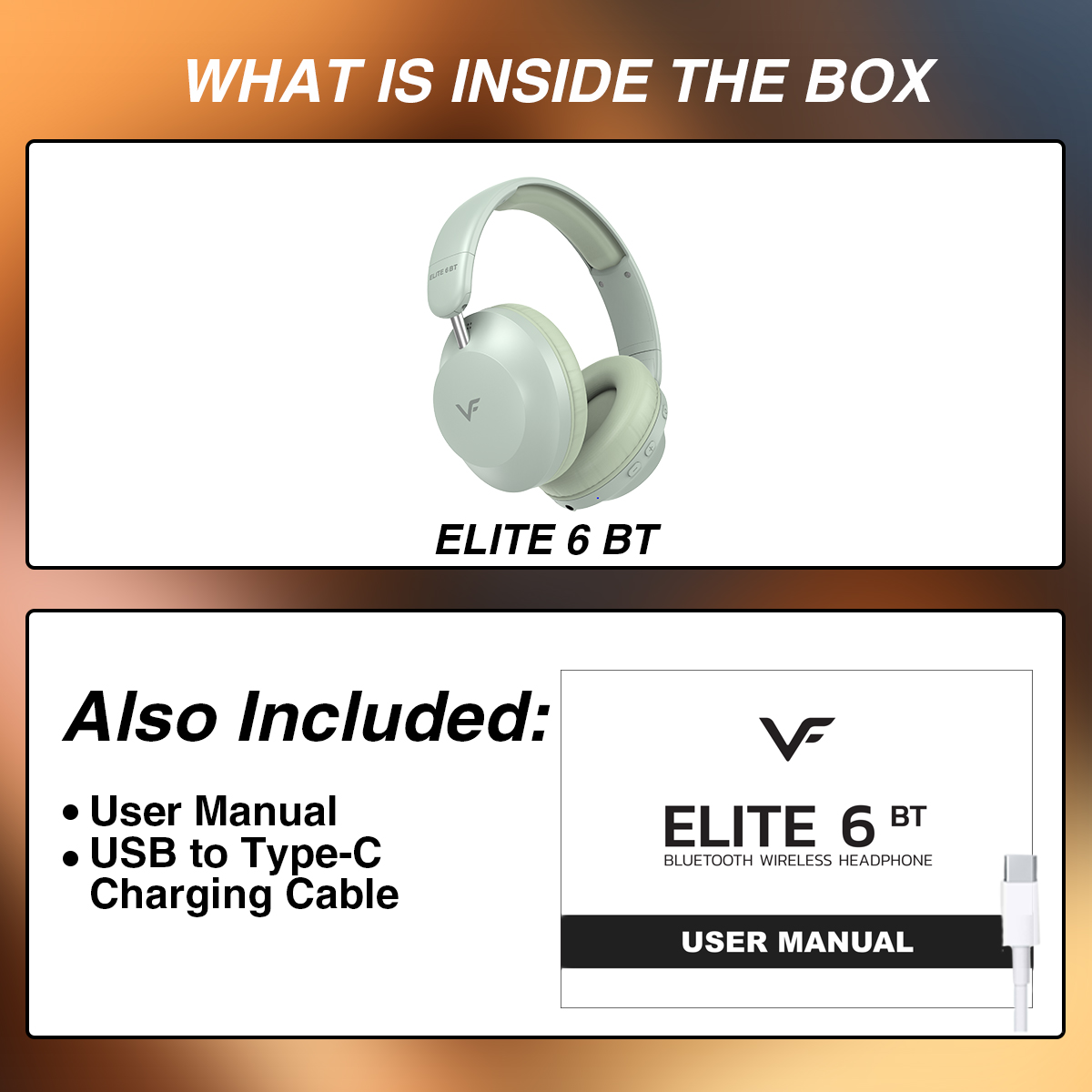 Vinnfier VF Elite 6 BT Surround Headphones Wireless Bluetooth V5.3 ...