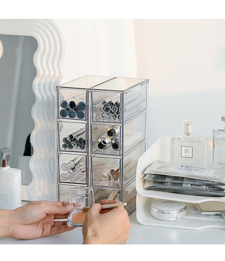 Acrylic cosmetics storage box Transparent Desktop Organizer Box ...
