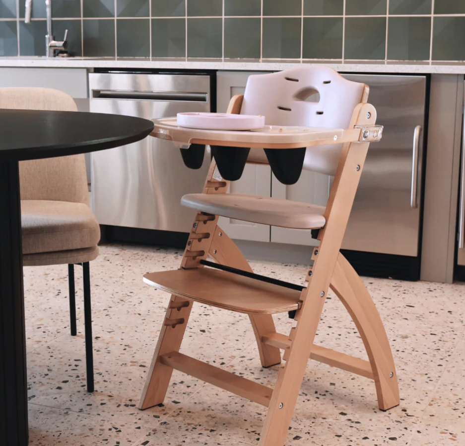 Abiie Beyond Junior Wooden High Chair with Tray and Adjustable Seats ...