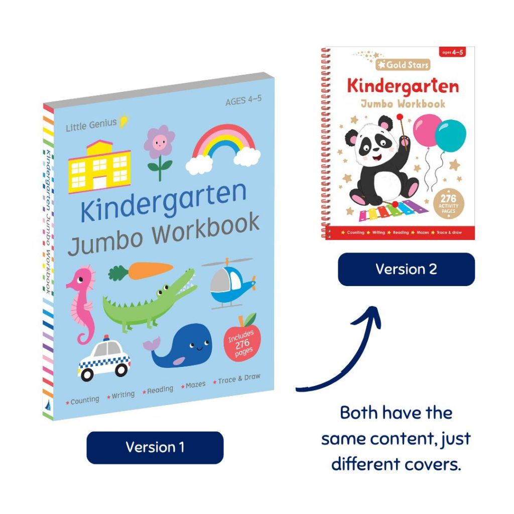 Little Genius Kindergarten Jumbo Workbook (276 Pages) For Kids Ages 4-5 ...