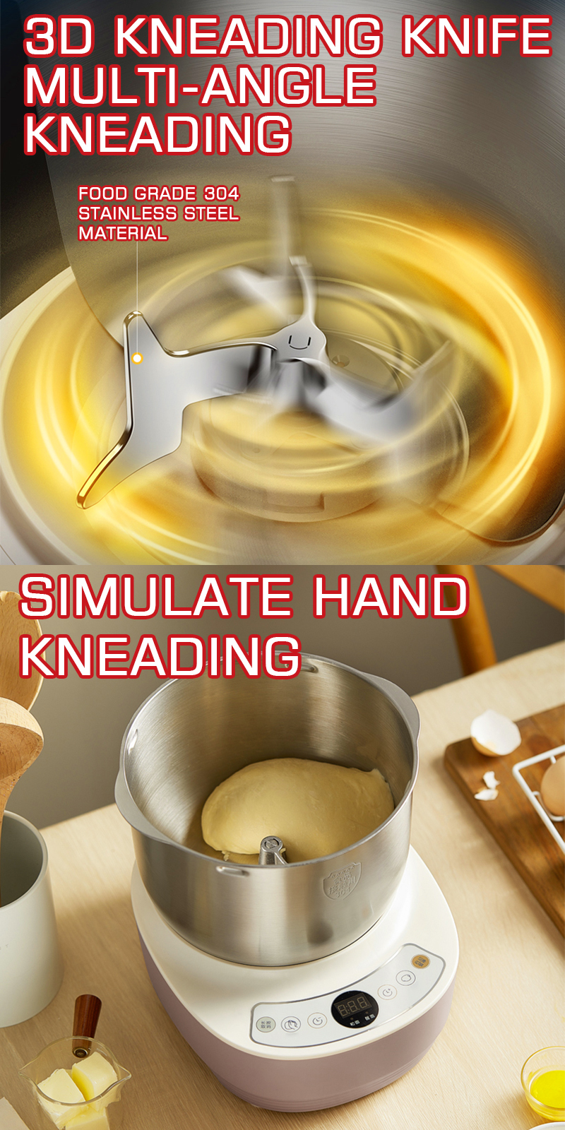 🎁 Lahome Bear 3.5L Automatic Smart Dough Mixer Dough Maker Household ...