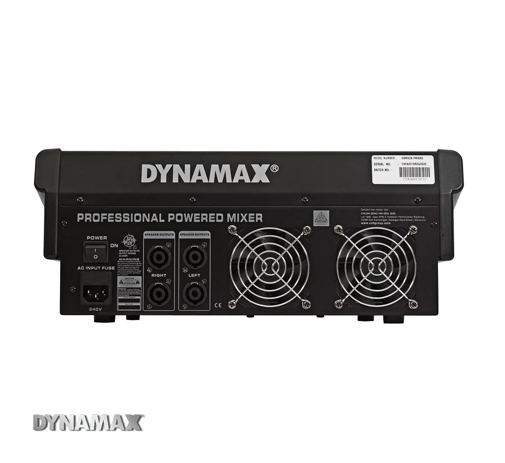 DYNAMAX PM8300 8-Channel 300W x 2 Powered Mixer With USB / Bluetooth ...