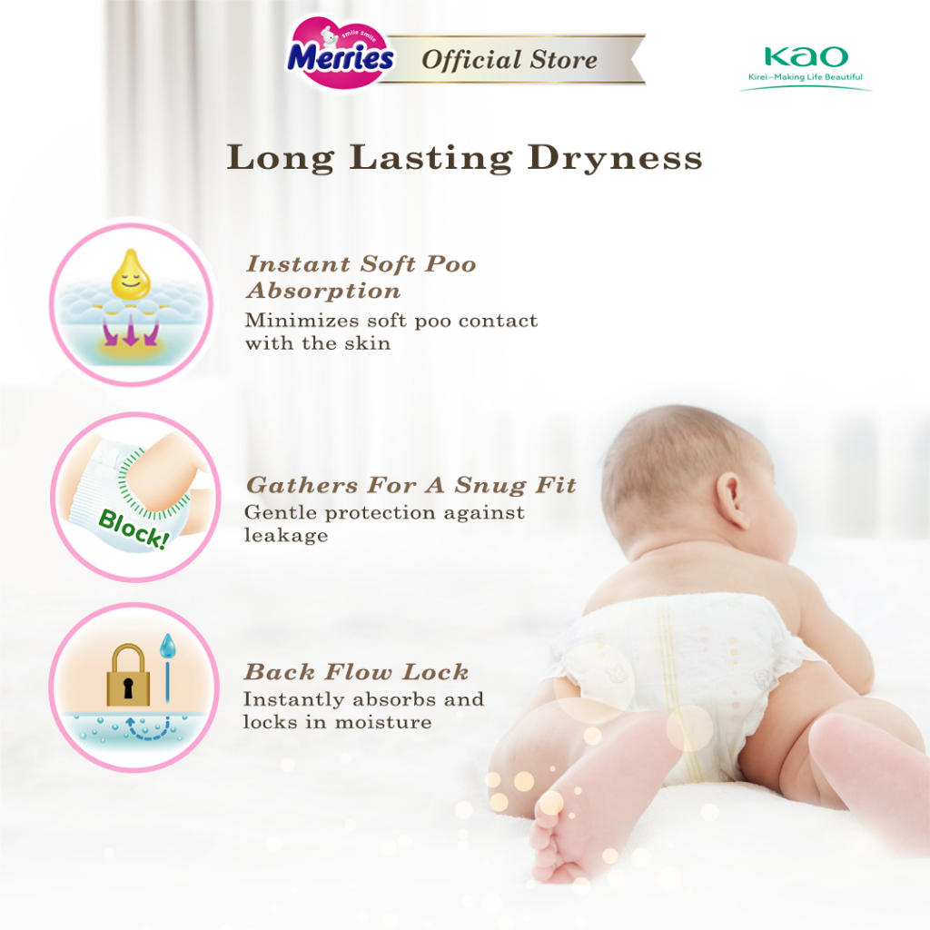 Merries Super Premium Tape Baby Diapers NB/S/M/L/XL Super Jumbo Packs ...