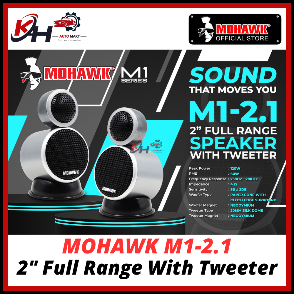 MOHAWK 2" Full Range Speaker With Tweeter M1 SERIES - M1-2.1 Car Audio ...