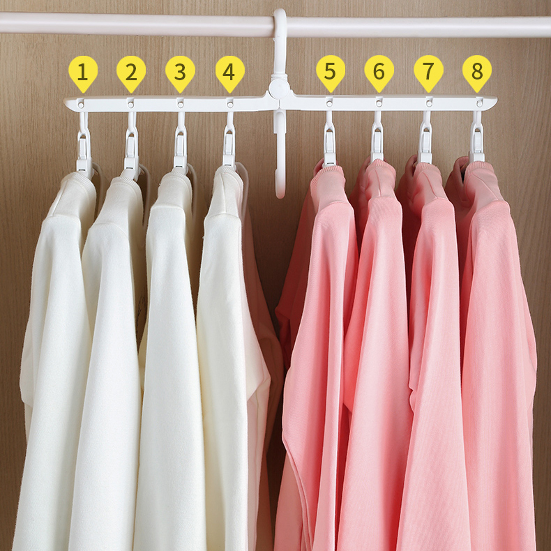 8 in 1 Clothes Hanger Space Saving, Multi Functional Hangers Hanging ...