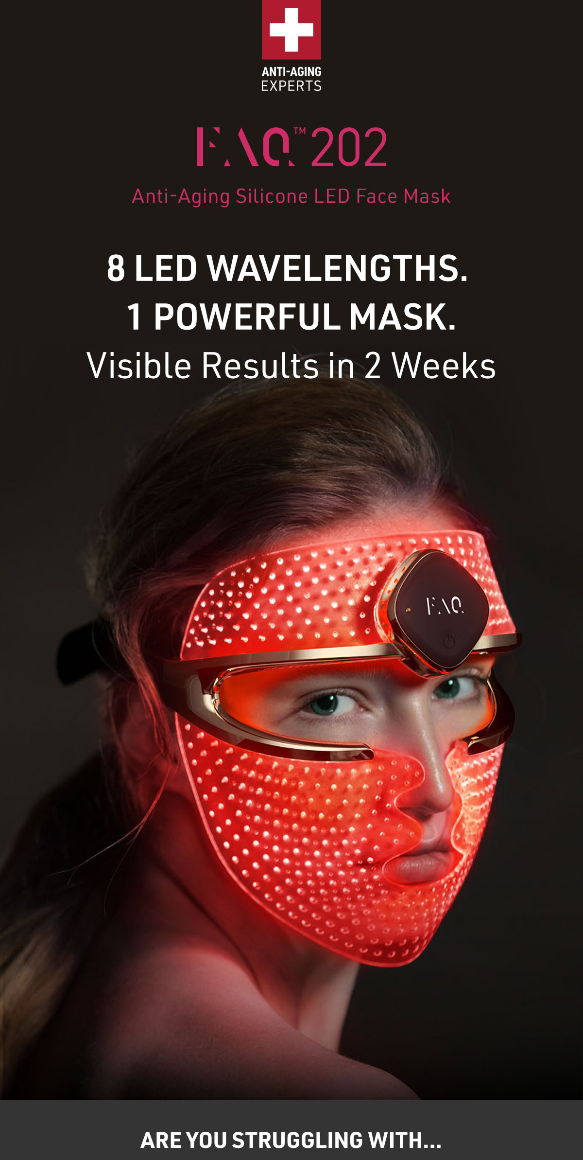 FOREO FAQ 202 Smart Anti Aging NIR + 7 LED Face Light Therapy Mask ...