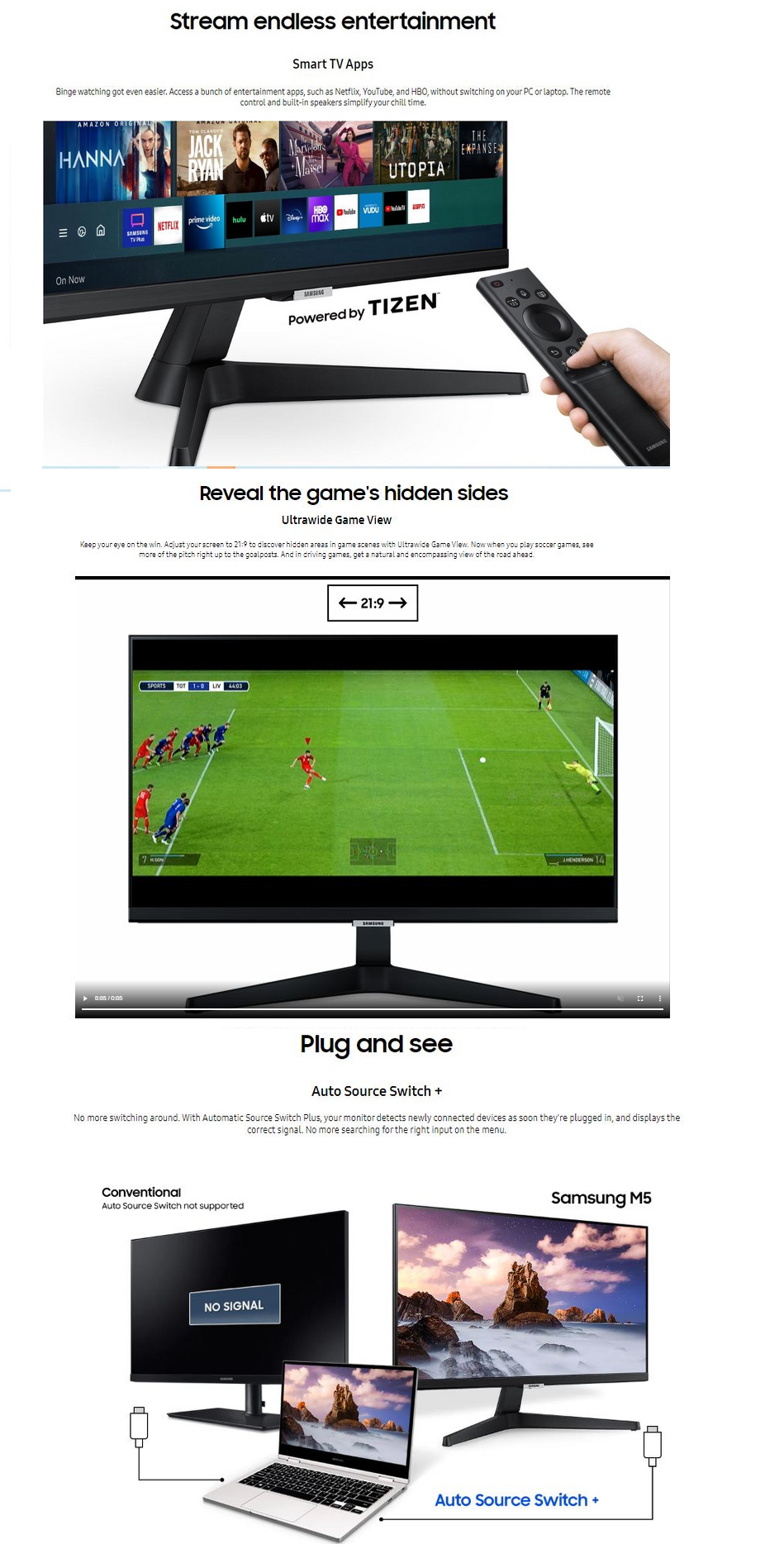 SAMSUNG 32" M7 SMART MONITOR (4K/UHD/Flat/VA/3840X2160)/32" M5 LS32DM500EEXXS (FHD/1920X1080/4MS ...