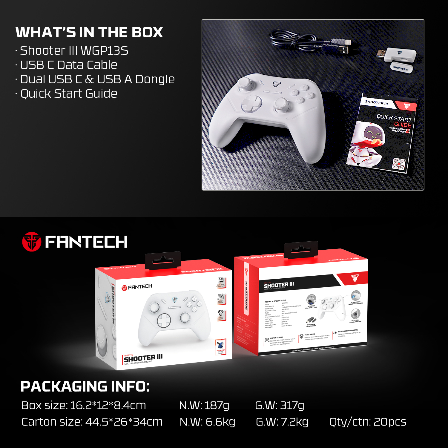 FANTECH WGP13S 2.4 G Wireless Gaming Controller PC Gamepad Joystick ...