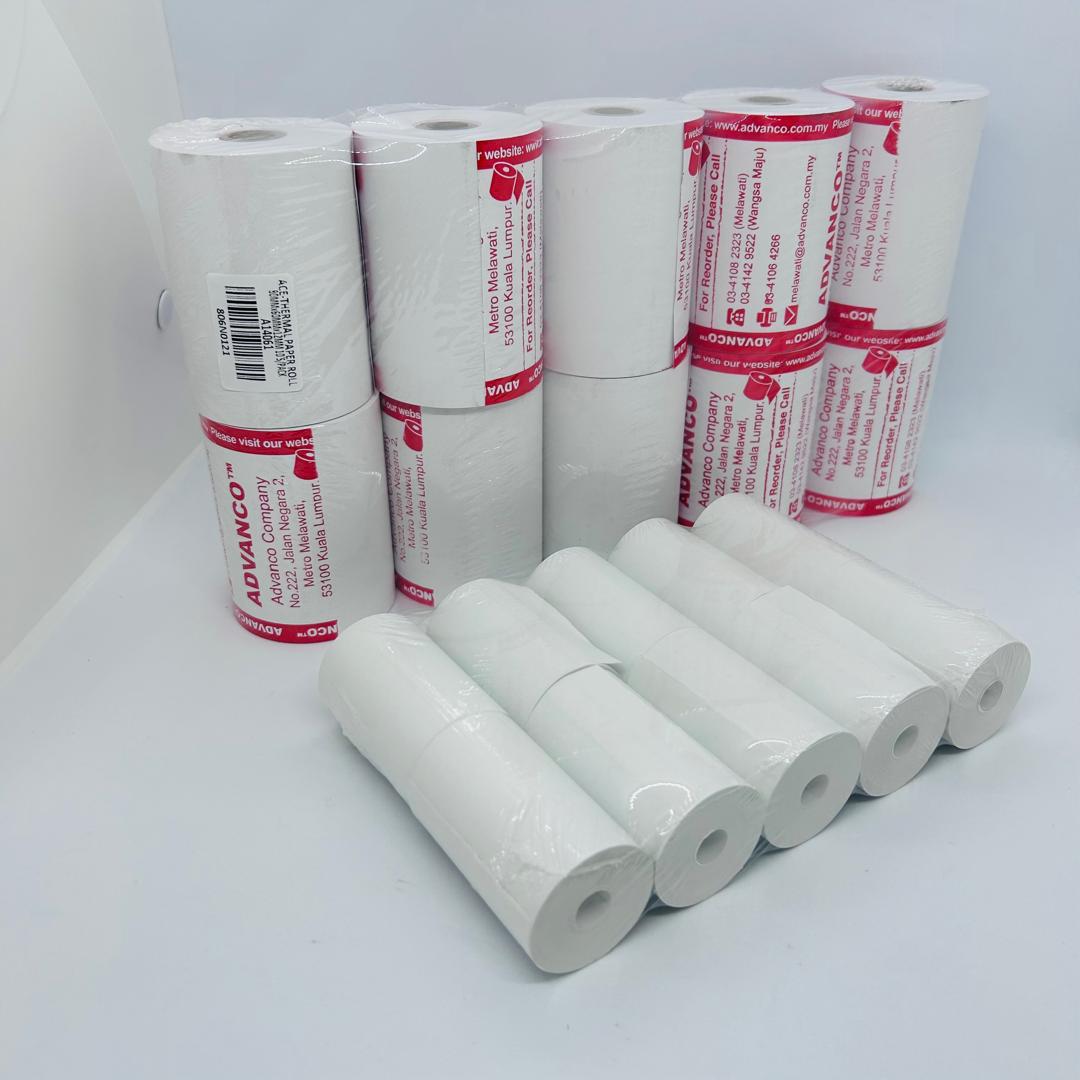 THERMAL PAPER ROLL 10ROLLS/PACK ( AVAILABLE IN 2 SIZES: 80MM x 60MM x 12MM | 57MM x 40MM x 10MM ...