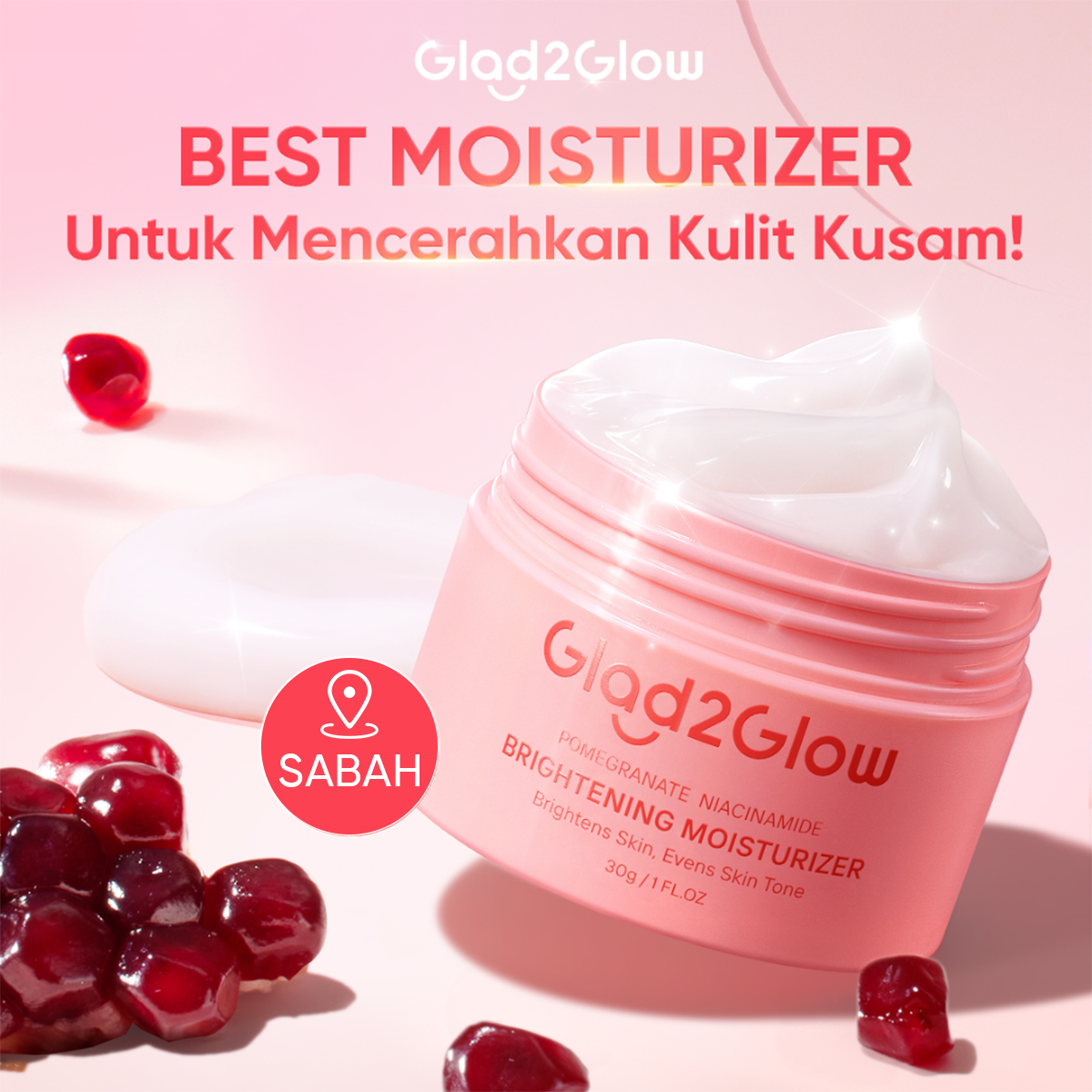 Glad2glow Pomegranate Brightening/Retinol/Blueberry Ceramide/Gel/Ance ...