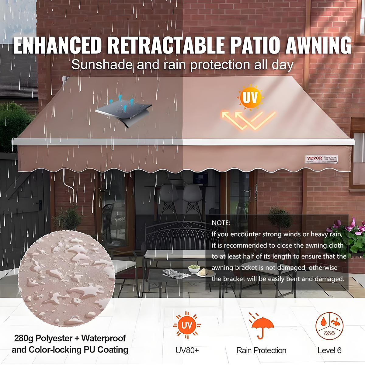NEW 🔥Electric Retractable Awning Outdoor Roof Foldable Sun Shade ...