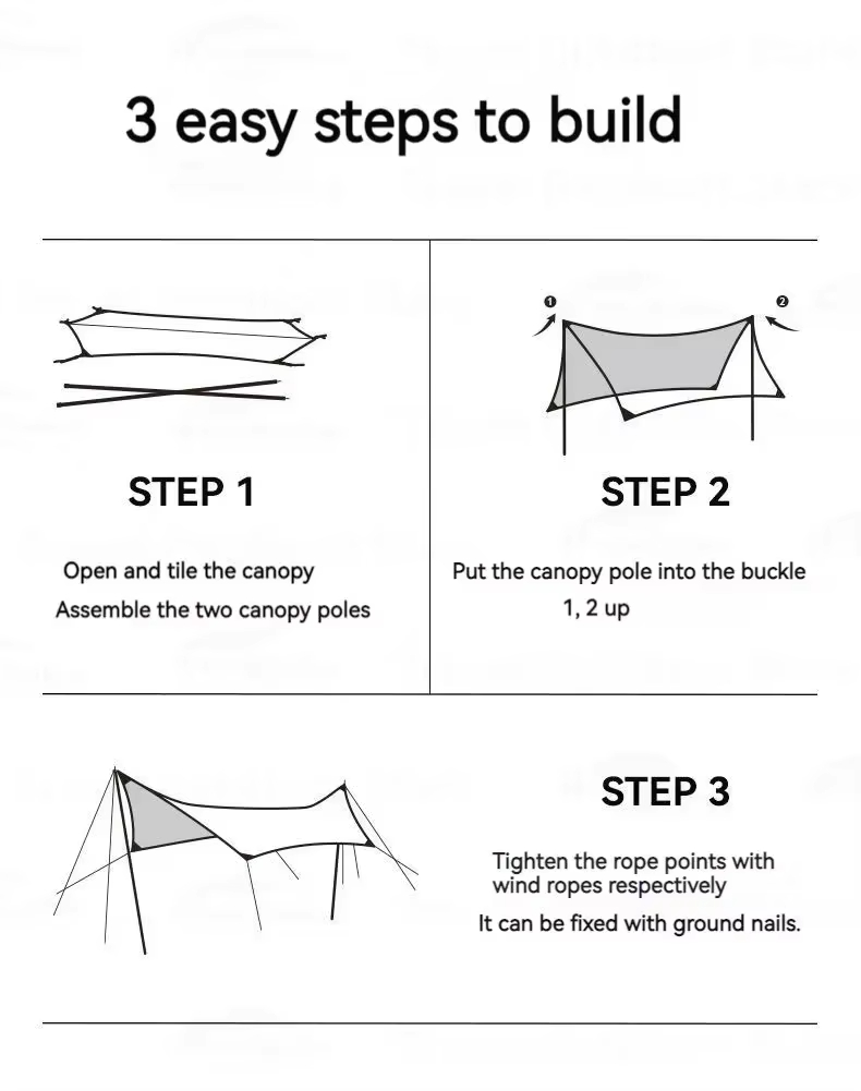 BLACKDOG Flysheet Butterfly Canopy Tarp Camping Hexagon kanopi khemah ...