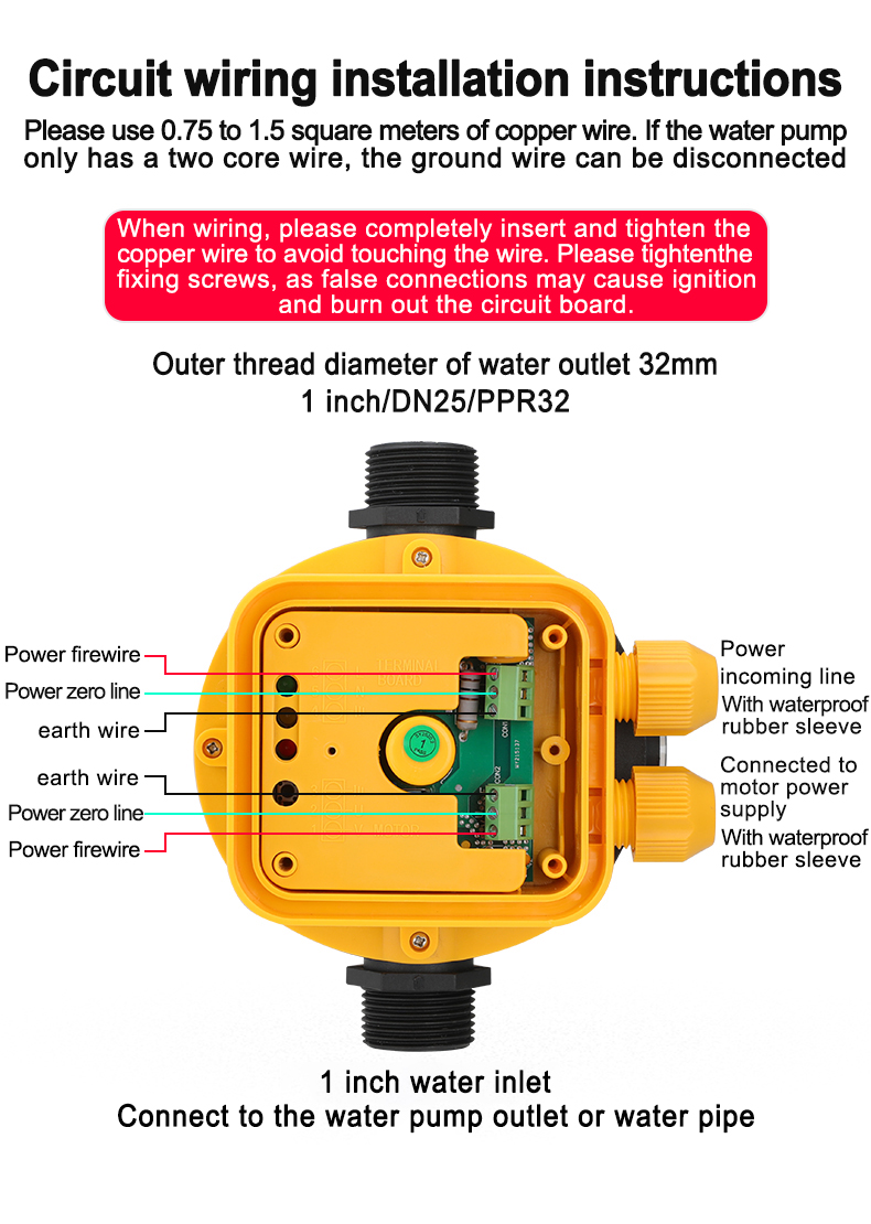 1500W Automatic Water Pump Pressure 220V elf-priming Water Pressure ...
