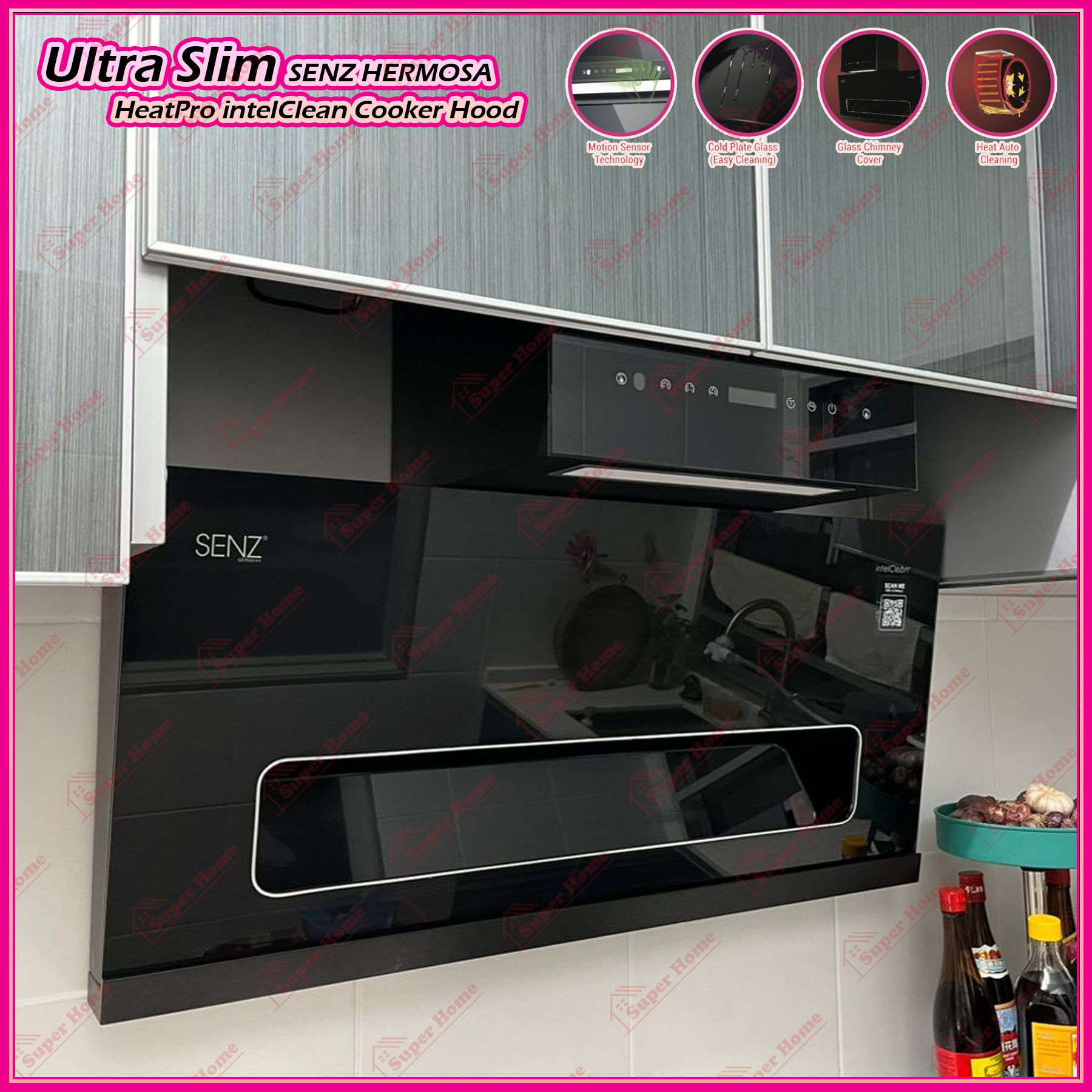 SENZ Hood HERMOSA SZ-CH8380AC Ultra Slim Cooker Hood / Senz Electric ...