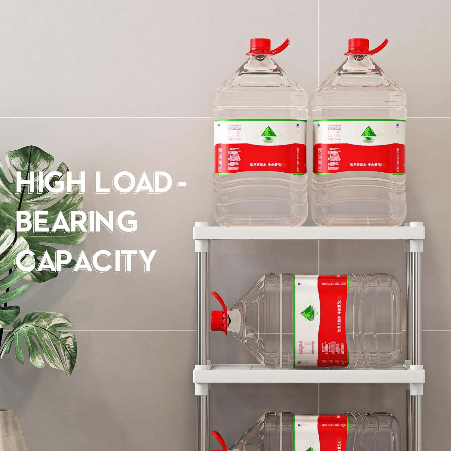 3/4 Tier Shelf Rack Storage with Wheels Multipurpose Organizer Rack for ...