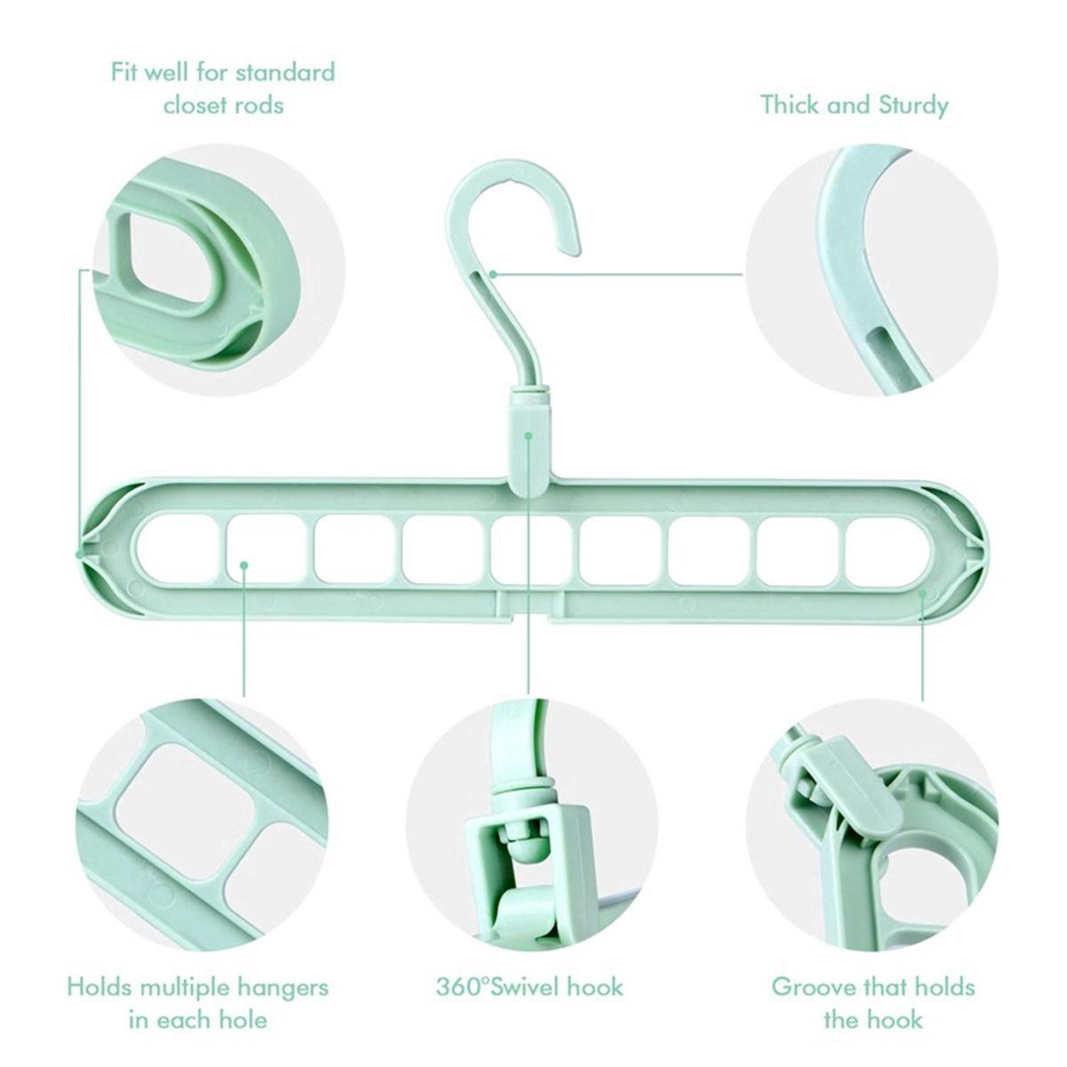 Multislot Cloth Hanger Multi-function Rotating Hanger Magic Wardrobe ...