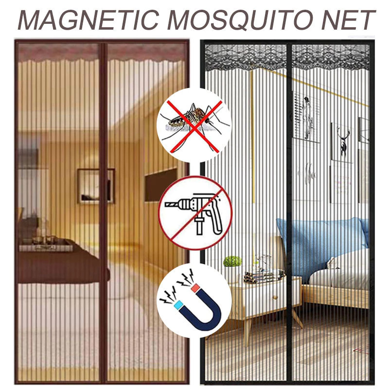 100*210cm Magnetic Mosquito Net Summer Fly Door Curtains Mesh Door ...