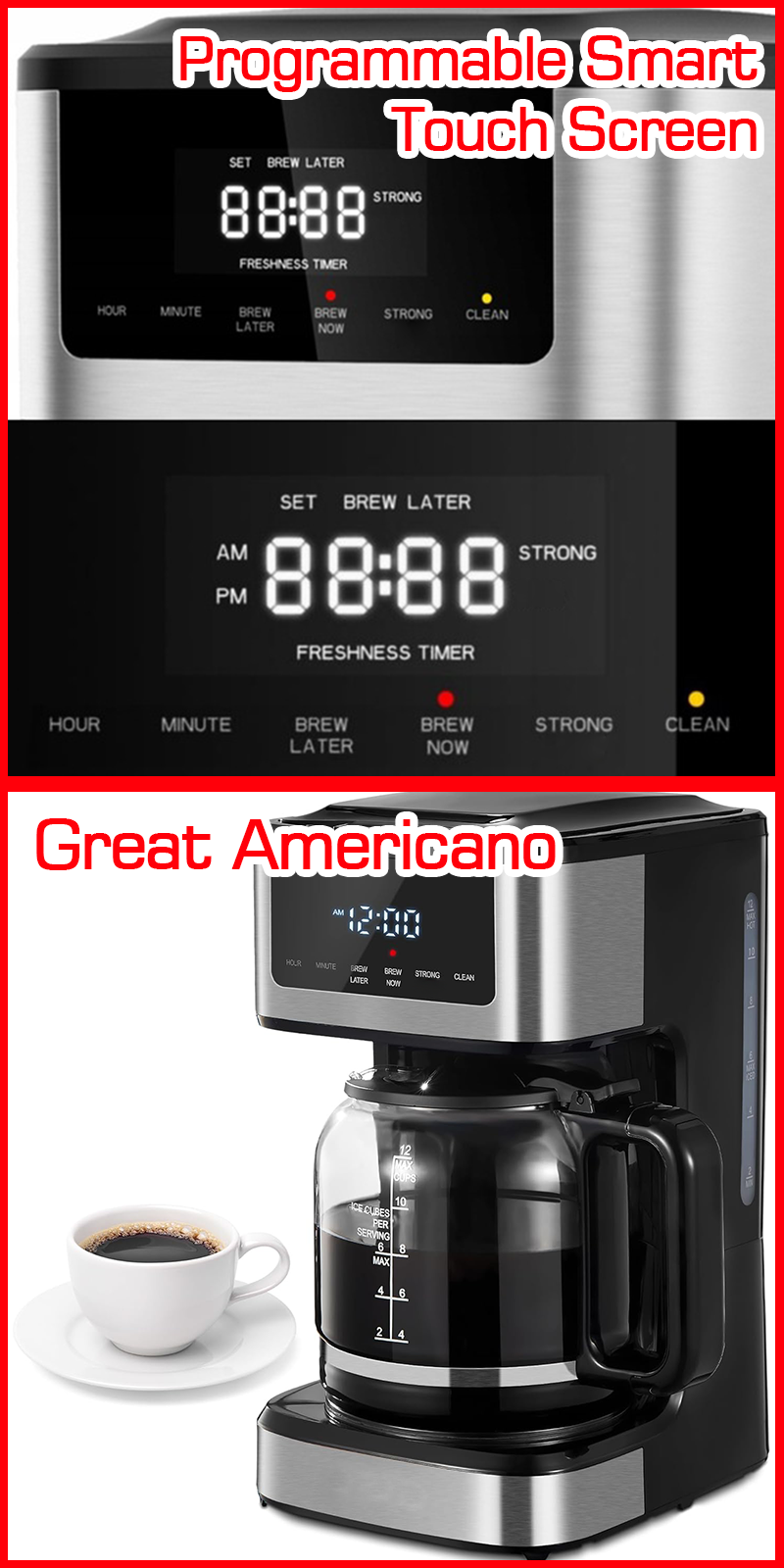 LAHOME Smart Drip Coffee Machine Hot/Ice Americano Tea Brew Maker ...