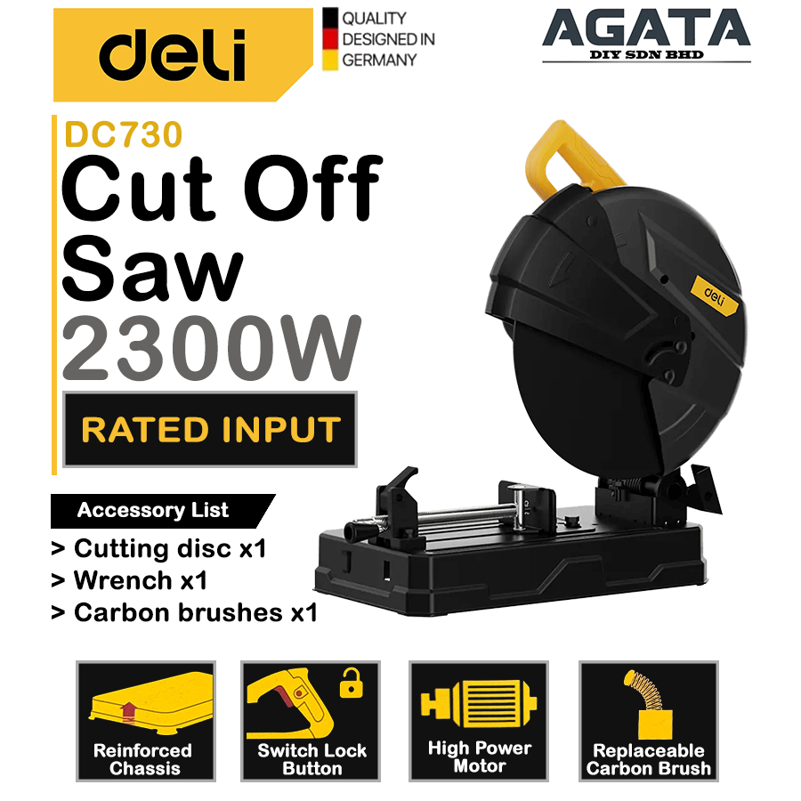 DELI Cut Off Saw 2300W (14"/355mm) DL-XQ355-E1 / (14"/355mm) DC730 H ...