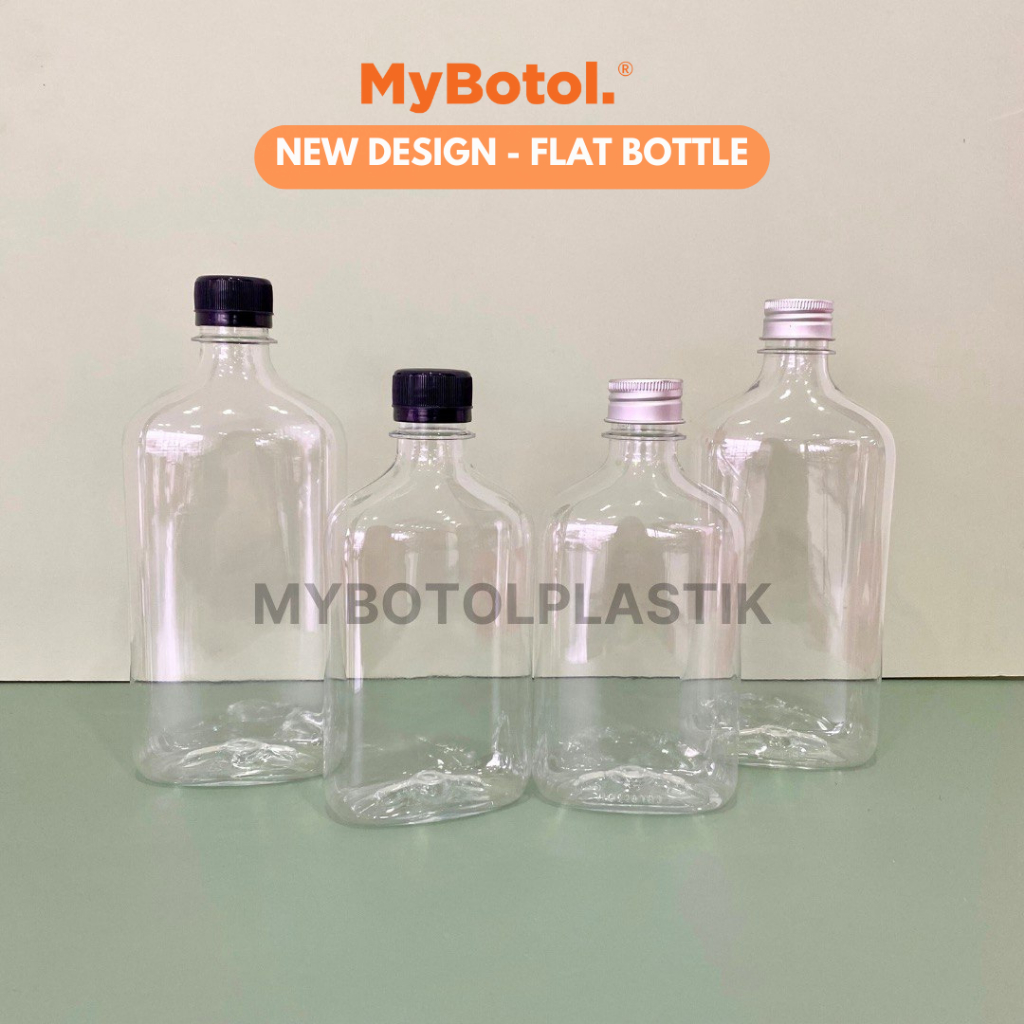 [mybotol] NEW BOTOL PLASTIK KOSONG FLAT SHAPE| COLD BREW BOTOL KOPI ...