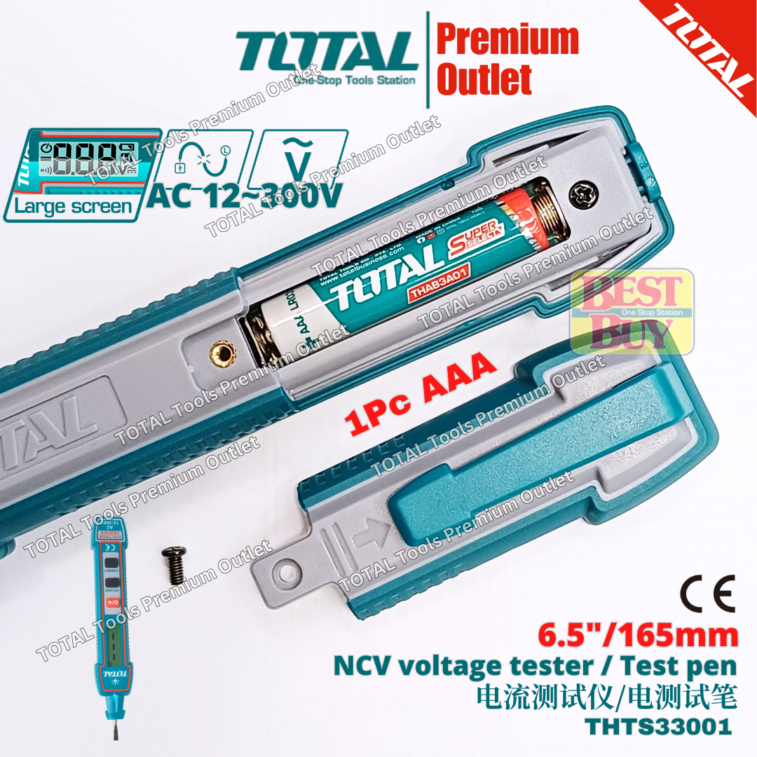 TOTAL Tools NCV voltage tester / Test pen AC 15~300V,LCD digital ...